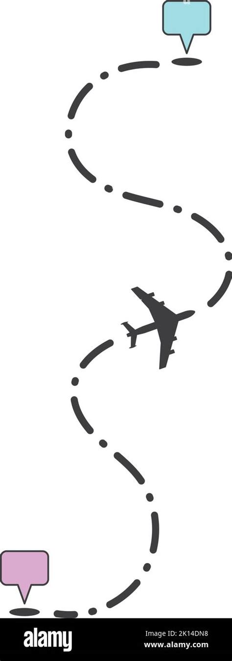 Plane Track Flight Plan Lines Airplane Path Stock Vector Image And Art