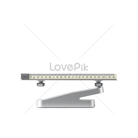 Gray Triple Beam Balance Scale On Black Background For Science