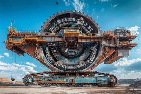 Massive Mining Excavator In Open Pit Premium Ai Generated Image