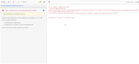 Webpack Compilation Error On Version 54 · Issue 8853 · Cypress Iocypress · Github