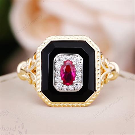 Ruby Onyx Jewelry Etsy