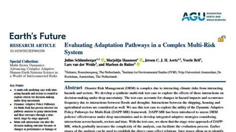 Evaluating Adaptation Pathways In A Complex Multi Risk System