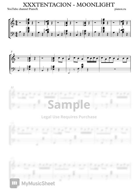 Xxxtentacion Moonlight Sheet Music By Pianox