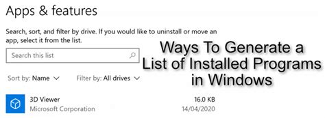 7 Ways To Generate A List Of Installed Programs In Windows