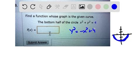 Solved 3 1 Points Details Find Function Whose Graph Is The Given Curve The Bottom Half Of