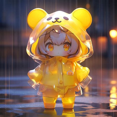 Ai 可可爱爱雨中的小女孩