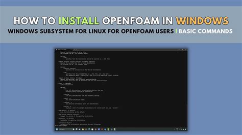 2 Windows Subsystem For Linux Wsl Basic Commands For Openfoam Users Youtube