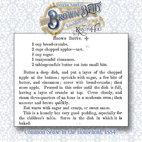 Victorian Americas Brown Betty Kristin Holt