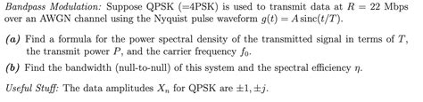 22 Mbps Bandpass Modulation Suppose Qpsk 4psk