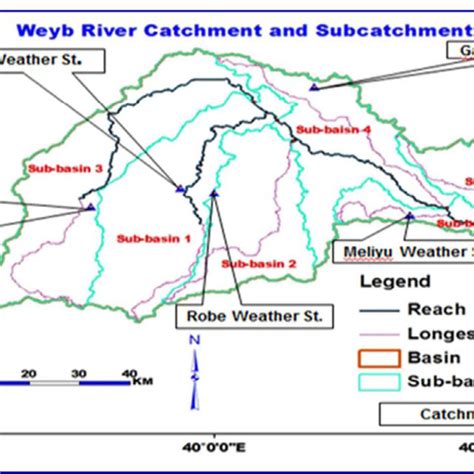 Entire Basin And Sub Basin Delineation And Selected Hydrometric Stations Download Scientific