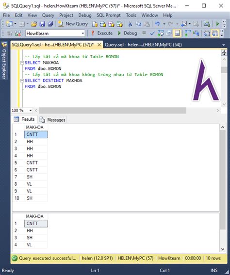 Truy vấn cơ bản trong SQL Server How Kteam