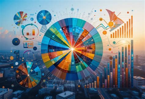 A Colorful Graph With Many Different Colored Lines And Circles Stock Illustration Illustration
