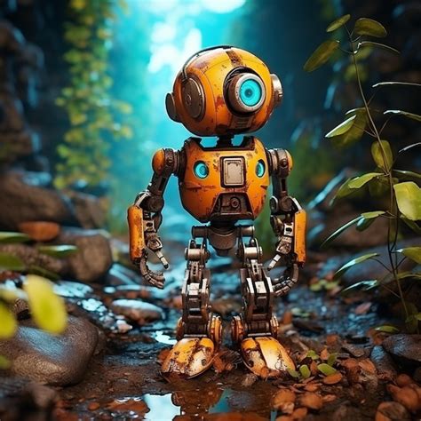 Premium Ai Image 3d Small Rust Robot