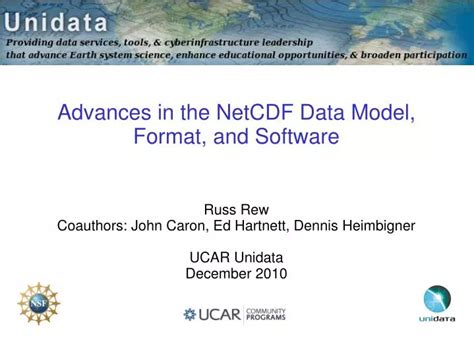 Ppt Advances In The Netcdf Data Model Format And Software