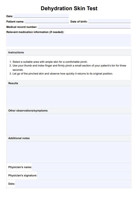 Dehydration Skin Test