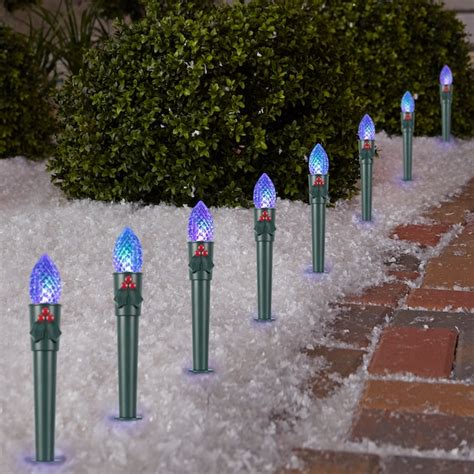 Gemmy Lightshow 8 Marker Multicolor Christmas Pathway Markers In The