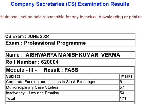 Aishwarya Verma On Linkedin And The Last One Is Out Finally Its Cs Aishwarya Verma 🎓 ️