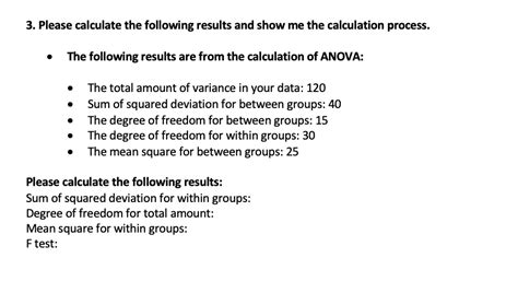 Solved Please Calculate The Following Results And Show Me Chegg