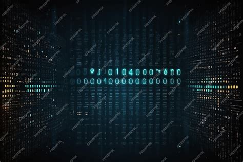 Vector Illustration Binary Code Dark Background Software Programming