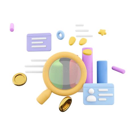 3d Rendering Marketing Research With Chart And A Magnifying Glass Icon 3d Render Magnifying