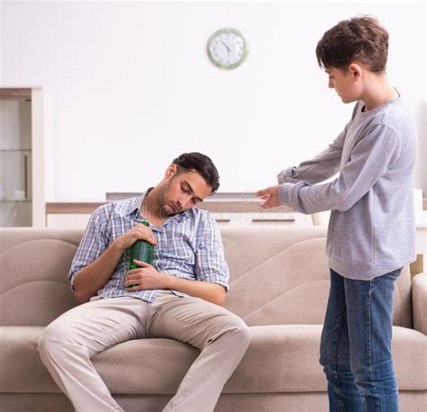 Drunk Father And His Son Stock Image Image Of Frustrated 276827269