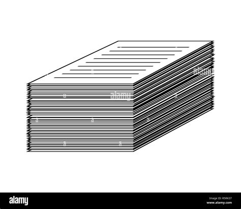 Paper Stack Clipart Black And White
