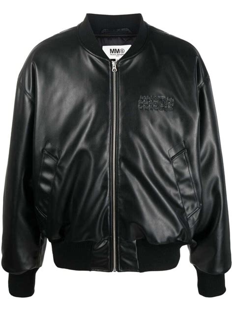 Mm6 Maison Margiela Faux Leather Bomber Jacket Mm6 Maison Margiela