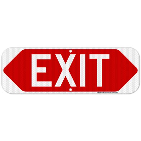 Exit Bidirectional Red Arrow Sign Sigo Signs