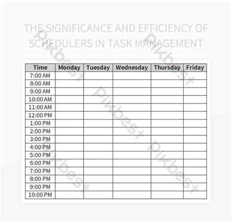 The Importance And Effectiveness Of Scheduling In Task Management Excel Template Free Download