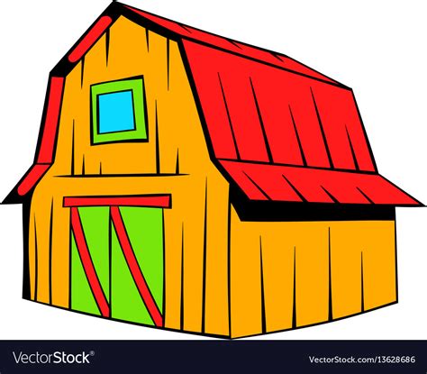 Wooden Barn Icon Cartoon Royalty Free Vector Image