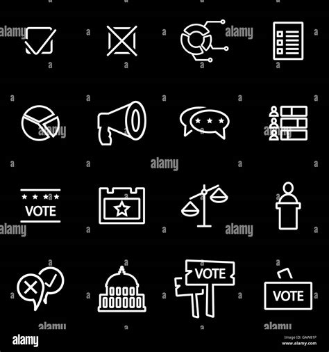 Vector Line Election Icon Set Stock Vector Image And Art Alamy