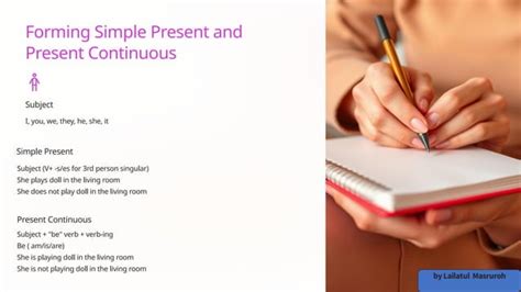 The Definition And Example Of Simple Present And Continouspptx