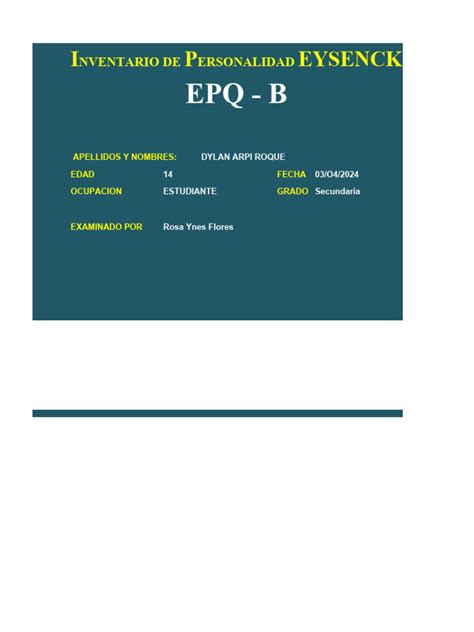 Eysenck B Epi Taller 1 Aplicado Daniela Pdf