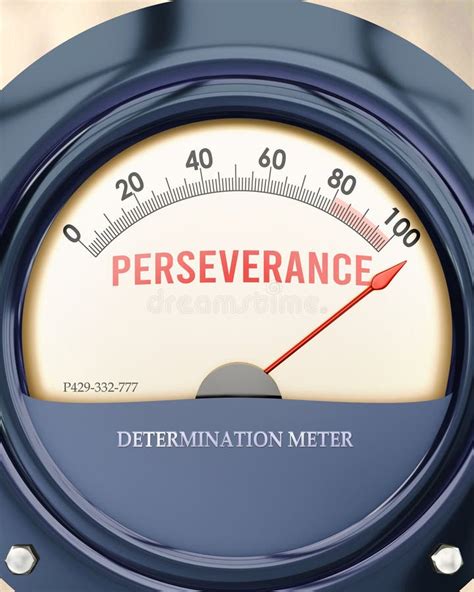 Perseverance And Determination Meter That Is Hitting A Full Scale Showing A Very High Level Of