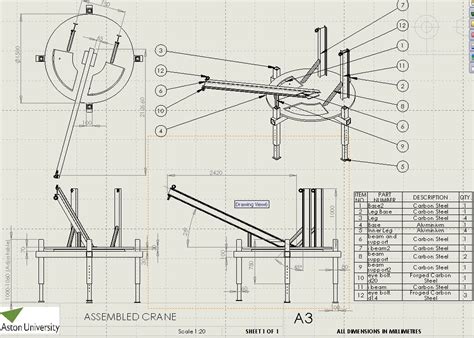 Me2045 Crane Project Final Assembly Drawing