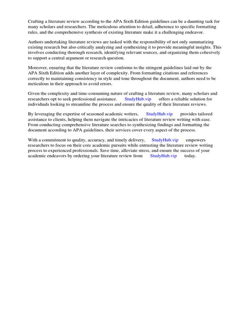 According To The Apa Sixth Edition Literature Review Authors Strive To Pdf Apa Style Citation