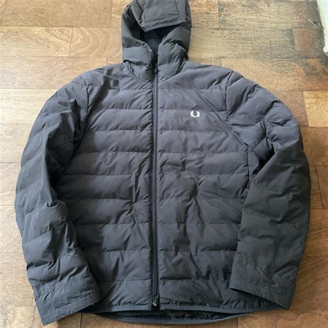 Fred Perry Puffer Jacket With Hood Perfect For Depop
