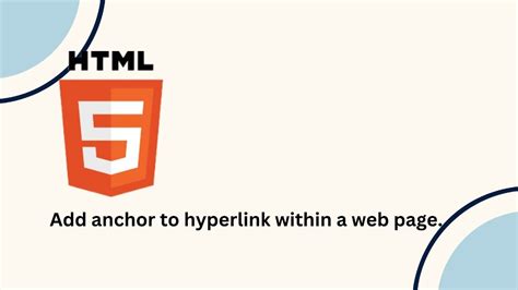 add anchor to hyperlink within a web page youtube