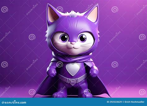 Caped Crusader Cat A 3d Generated Kitty S Dream Realized On Violett