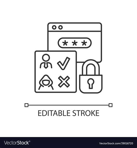 Access Control Linear Icon Royalty Free Vector Image