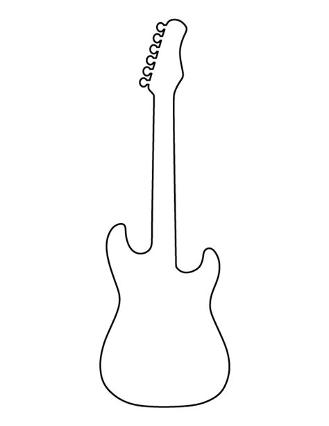 Printable Electric Guitar Template