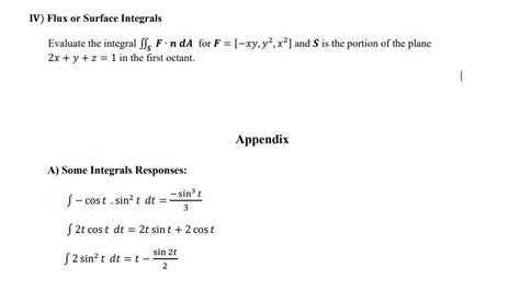 Solved IV Flux Or Surface IntegralsEvaluate The Integral Chegg Com
