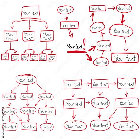 Hand Drawn Blank Hierarchy Diagram Flow Chart Vector Stock Vector Adobe Stock