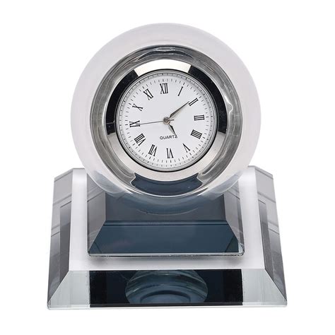 Spherical Glass Table Clock With Roman Numerals 7579447 Tjc