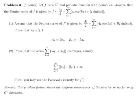 Solved Problem 3 8 Points Let F Be A C¹ And Periodic