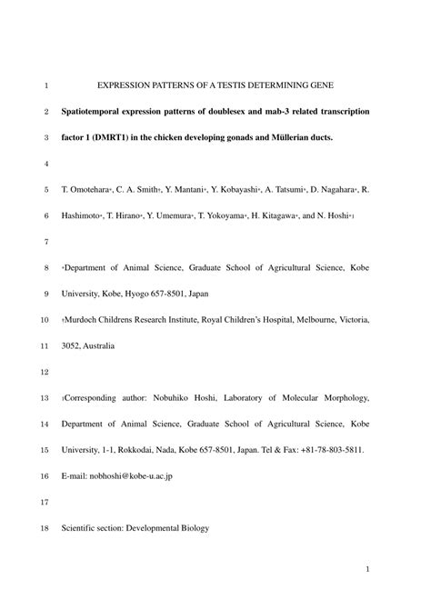 Pdf Spatiotemporal Expression Patterns Of Doublesex And Mab 3 Related Transcription Factor 1