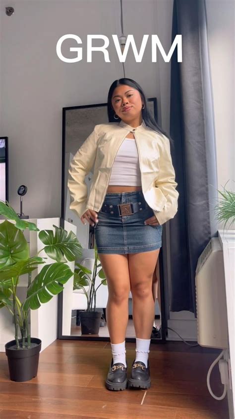 Grwm Outfit Outfit Of The Day Casual Ootd Biker Jacket Outfits Mini Skirt Outfit Grwm Video