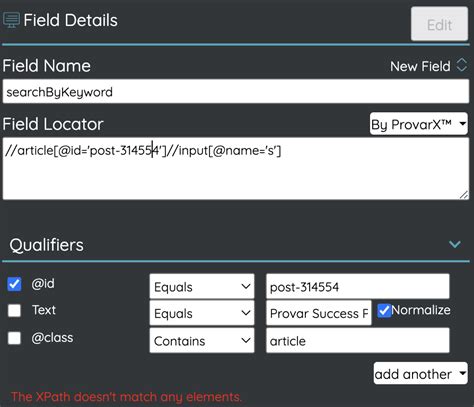 Creating An Xpath Provar Documentation