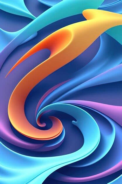 Premium Ai Image 3d Colorful Fluid Flowing Design Pattern