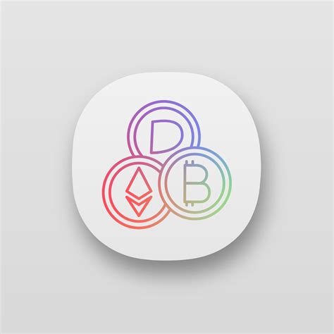Cryptocurrency App Icon Digital Money E Payment Crypto Currency Bitcoin Ethereum Dash E